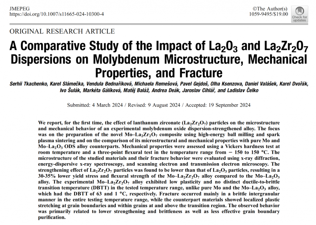 A Comparative Study of the Impact of La2O3 and La2Zr2O7 Dispersions on ...